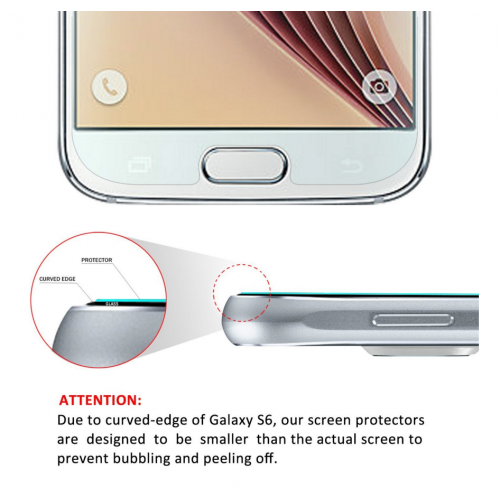 Samsung Galaxy S6 Premium Tempered Glass Screen Protector Real Glass ...